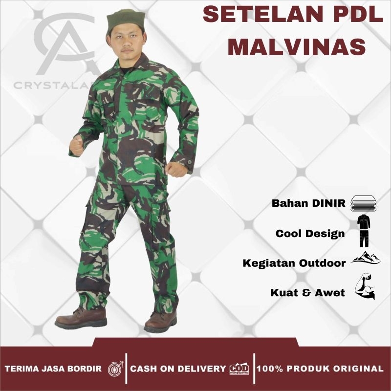 Jual SETELAN BAJU PDL MALVINAS TNI DINIR VELBED TEMPUR PDL LUMPUR | Shopee Indonesia