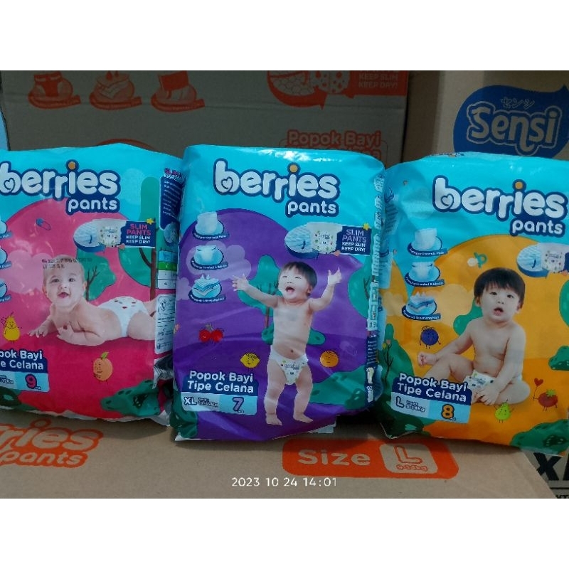 Jual popok sekali pakai berries pants kemasan kecil | Shopee Indonesia