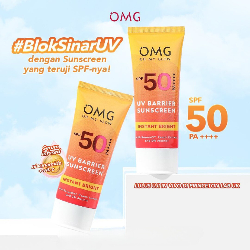 Jual OMG OH MY GLOW UV Barrier Sunscreen SPF 50 PA++++ 25 ml | Shopee Indonesia