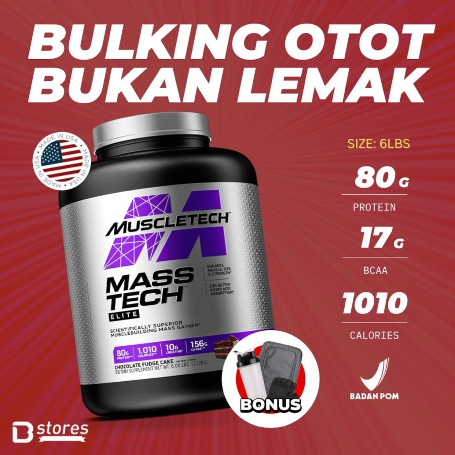 Jual MUSCLETECH Masstech 6lb Mass Gainer Bstores | Shopee Indonesia