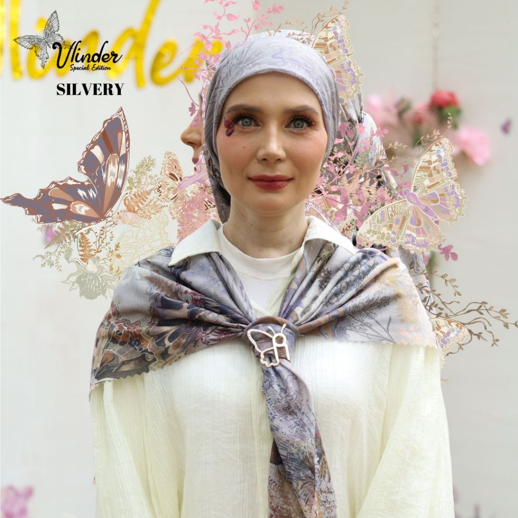 Jual Vlinder Special Series - SILVERY Hijab Voal Lasercut Premium Motif ...