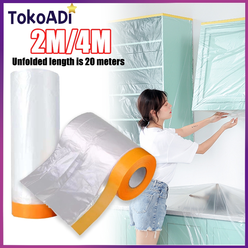 Jual 20Meters Masking Film Tape Furniture Car Protect Cover Plastic ...
