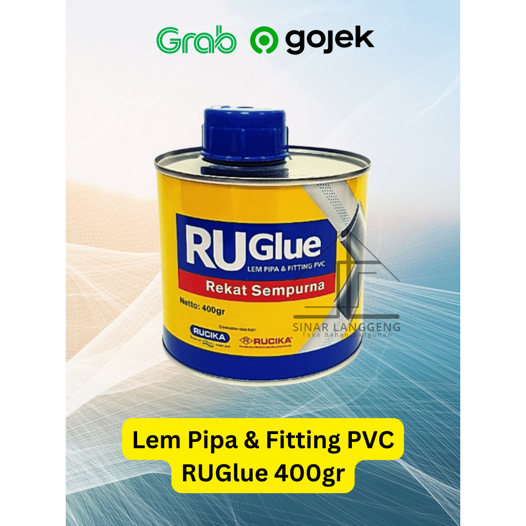 Jual Lem Pipa PVC RUGlue Kaleng 400gr tube 50g botol 100gr | Shopee ...
