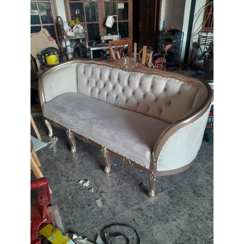 Jual sofa bench industrial kain beludru | Shopee Indonesia