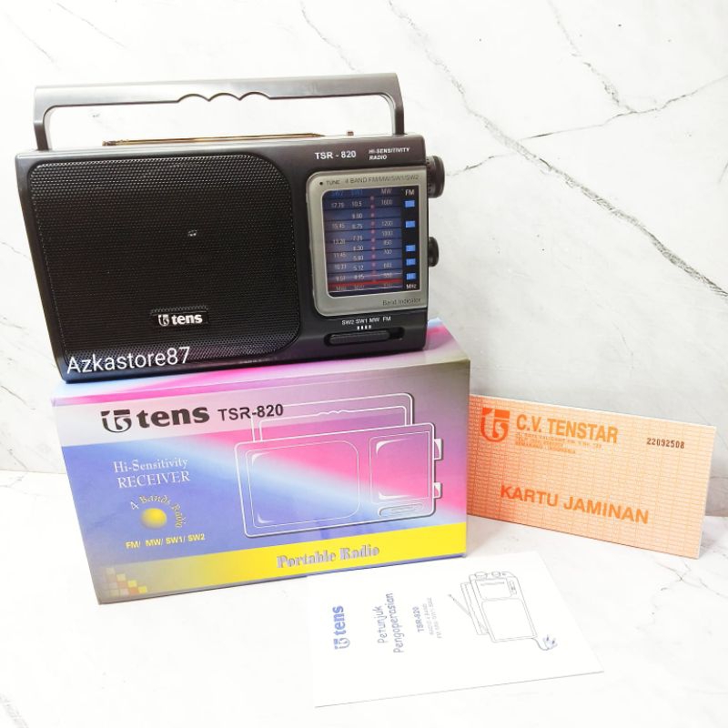 Jual radio tens 820 radio portable tens tsr-820 4band fm/mw/sw1/sw2 ...