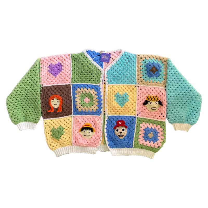 Jual CUSTOM CHARACTER CROCHET CARDIGAN / cardigan rajut karakter ...
