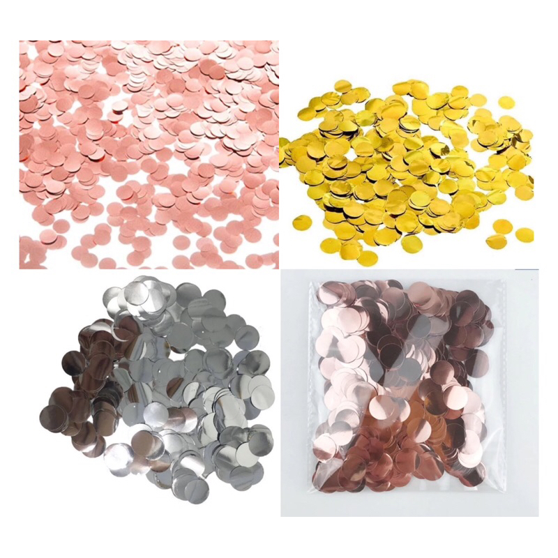 Jual Confetti Foil Bulat isian balon 1.5cm 150gr 250gr | Shopee Indonesia