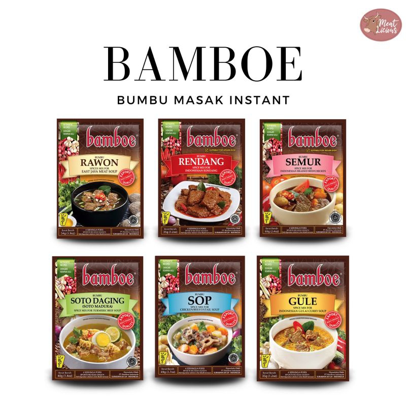 Jual BAMBOE Bumbu Dapur Instan siap masak (rendang rawon gule semur ...