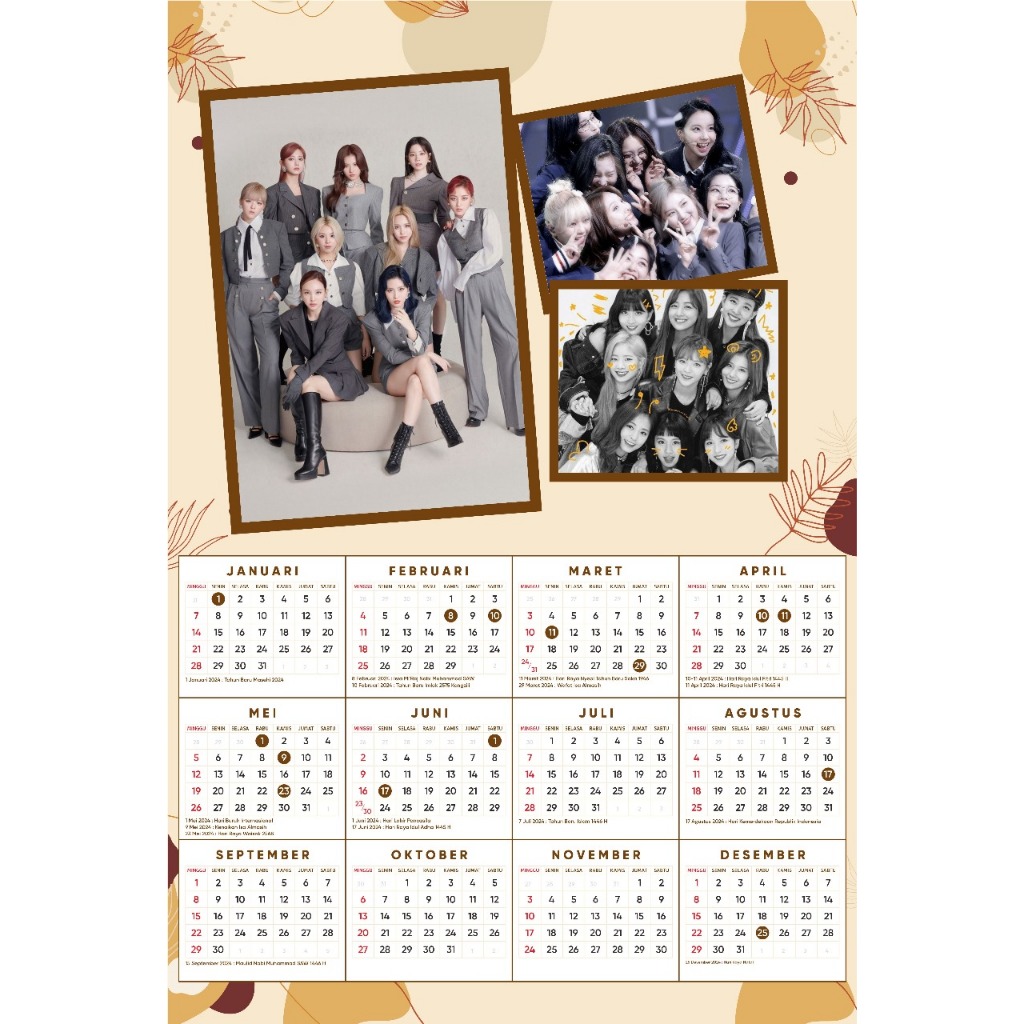Jual Kalender Dinding 2024 | Kalender Custom Foto | KALENDER GANTUNG ...