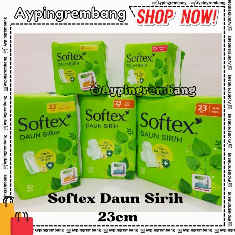 Jual Softex Daun Sirih Pembalut Slim Reguler Flow 23cm | Shopee Indonesia