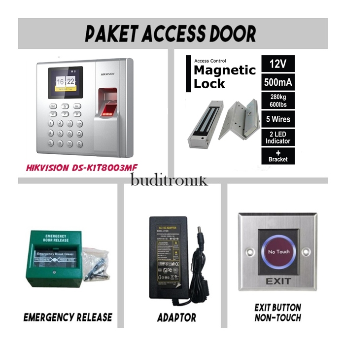 Jual Paket Access Door Lock Fingerprint Hikvision DS-K1T8003MF | Shopee ...