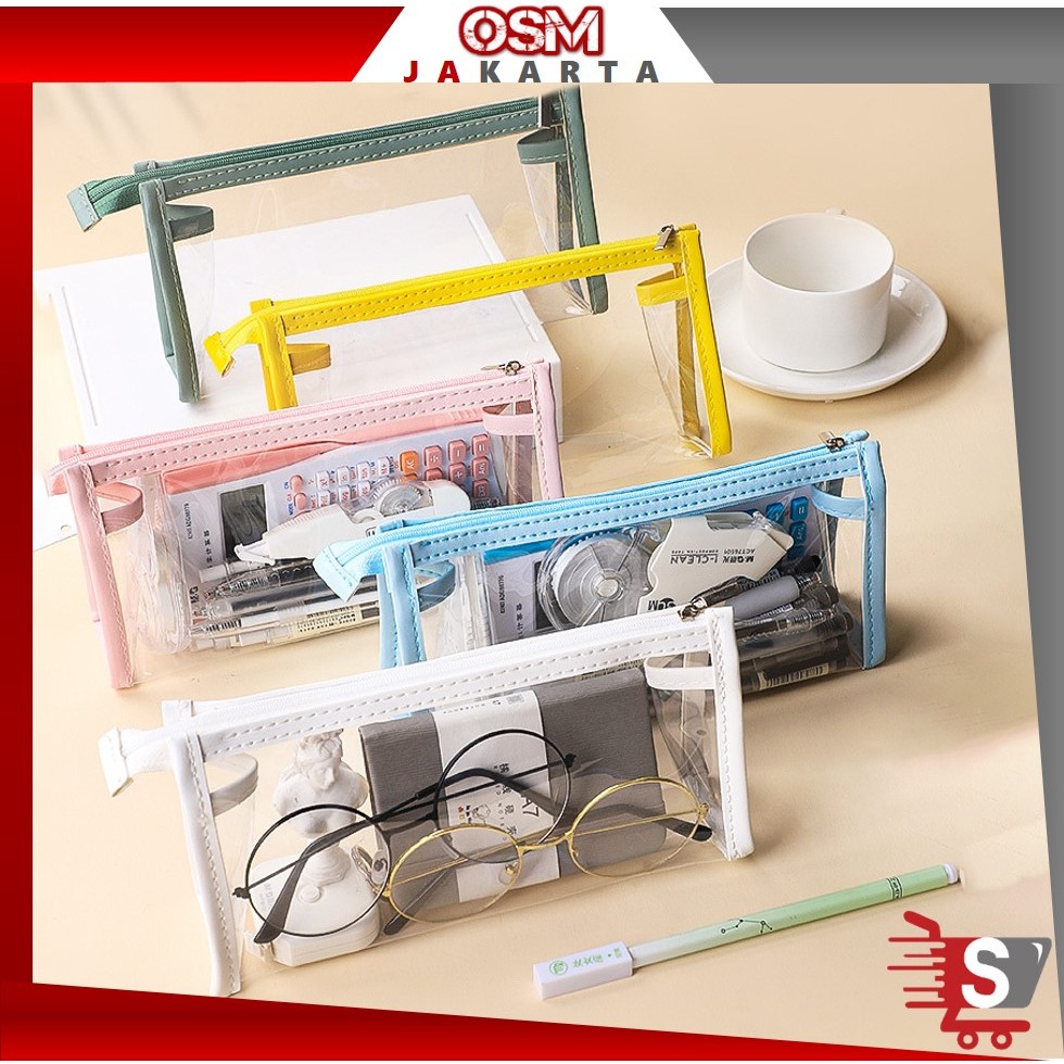 Jual OSM JKT S5993 Kotak Pensil Bening / Kotak Pensil Kapasitas Besar ...
