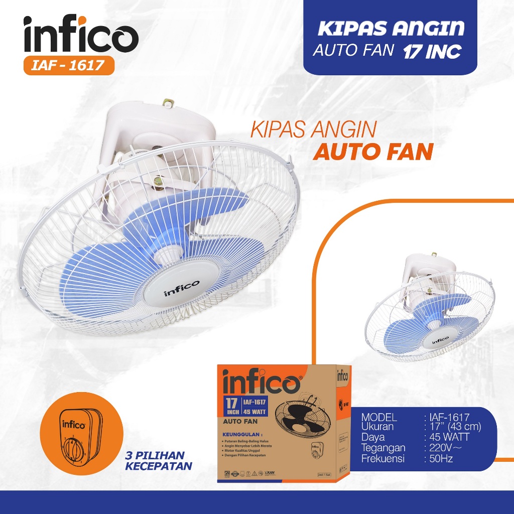 Jual KIPAS CEILING/PLAFON BESAR FAN BESI 3 DAUN 56 INCH KOKOH INFICO ...