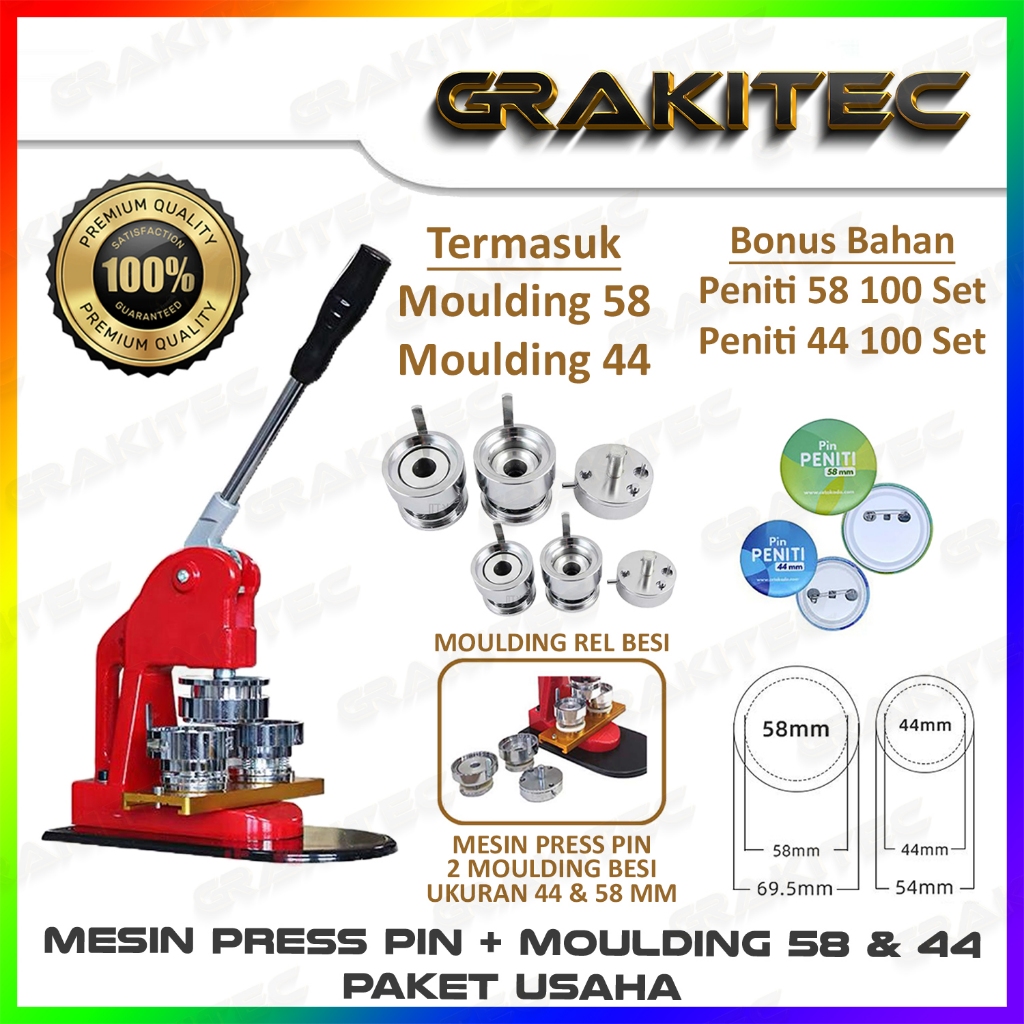 Jual MESIN PRESS PIN TALENT TERMASUK MOULDING 58 & 44 IMPORT MURAH AWET ...