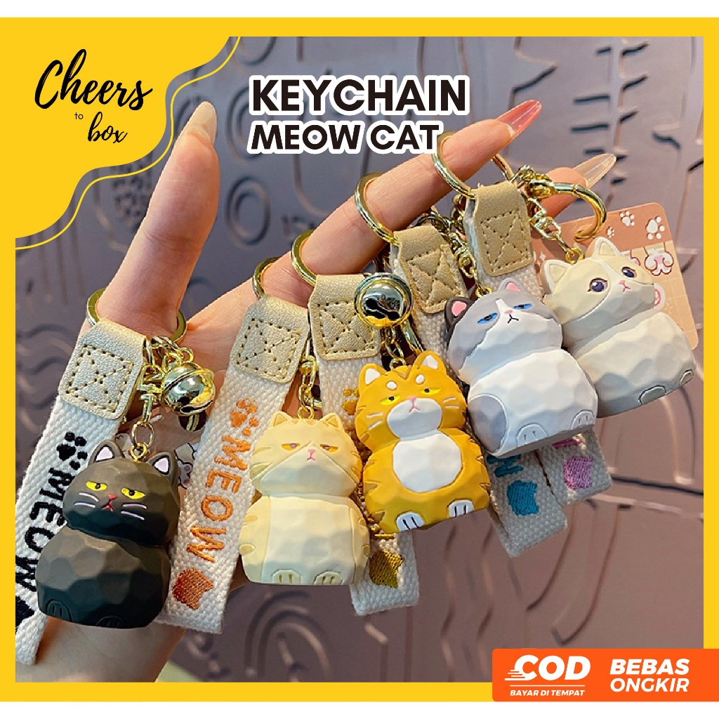 Jual 22. Keychain Meow Cat Wood Carving / Gantungan Kunci Miao Kucing ...