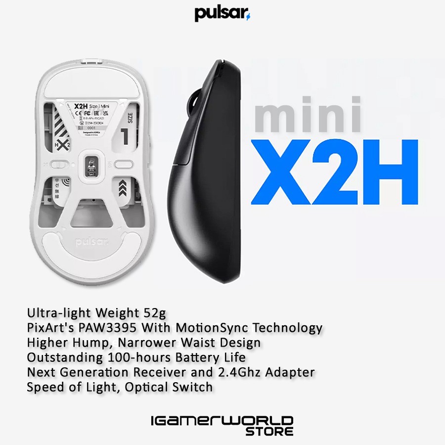 Jual Pulsar X2H Mini Wireless Ultra Light Weight Gaming Mouse | Shopee ...