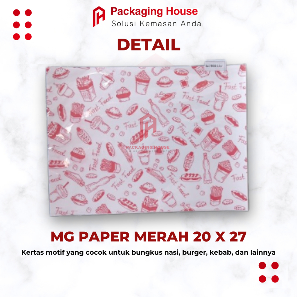 Jual [100 lembar] KERTAS NASI KFC | MG PAPER LAMINASI | Kertas Nasi KFC ...