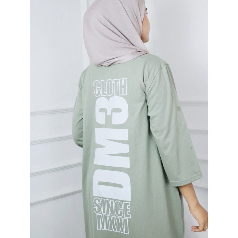 Jual Gamis Kaos Jumbo DM3 Midi Bahan Kain Katun Combed 24s Aplikasi Sablon Size S M L XL XXL ...