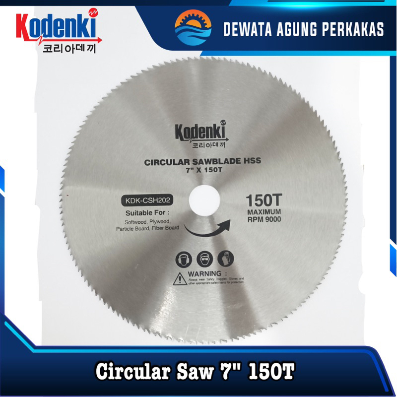 Jual Mata Gergaji Kayu 7 Inch 150T Kodenki Circular Saw Blade 7" 150 T Mata Gerinda Potong Kayu ...