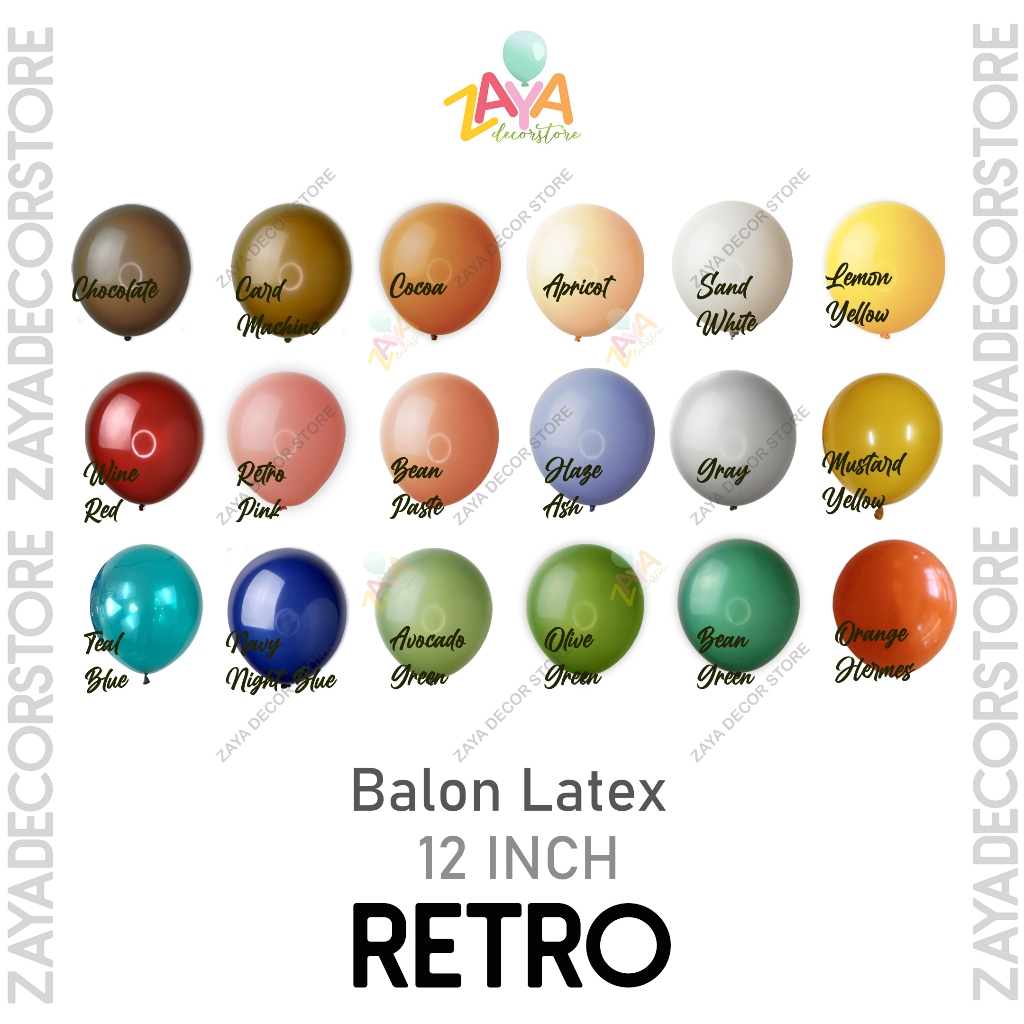Jual Balon Latex RETRO 12 Inch Isi 10 Pcs | Shopee Indonesia