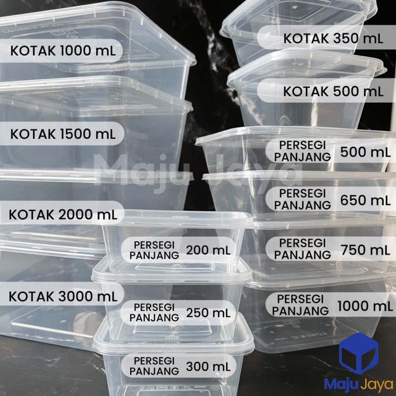 Jual Maju Jaya Pack - [ECER MIN 10 PCS] Thinwall Persegi Panjang (Rectangle) Kotak (Square) merk ...