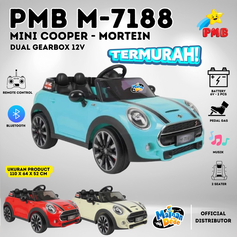 Jual Mainan Mobil Aki Anak PMB 7188 Mortein Mini Cooper M-7188 M7188 ...