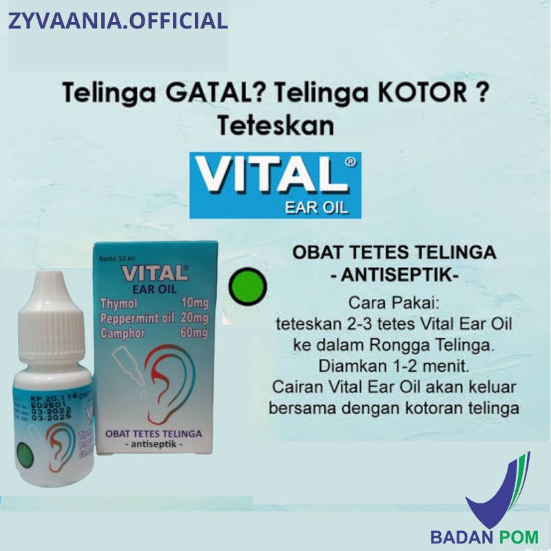 Jual Obat Tetes Telinga Gatal Infeksi Vital Ear Oil Antiseptic 10ml ...