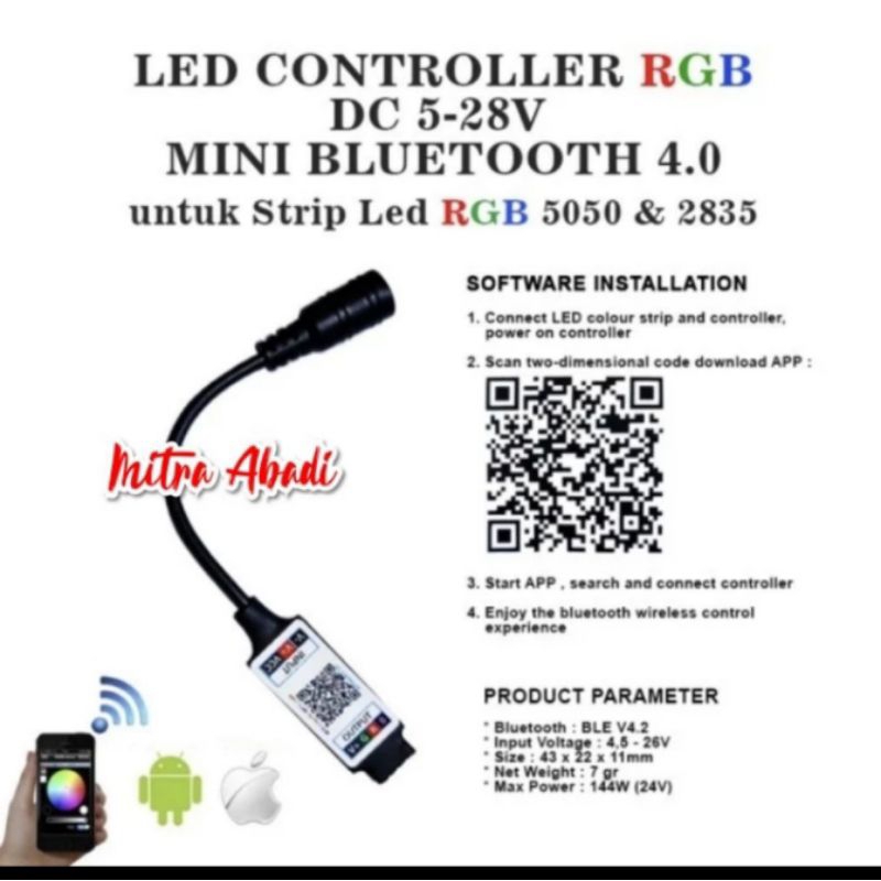 Jual LED CONTROLLER RGB DC 5-28V mini bluetooth Jack adaptor Jack DC ...