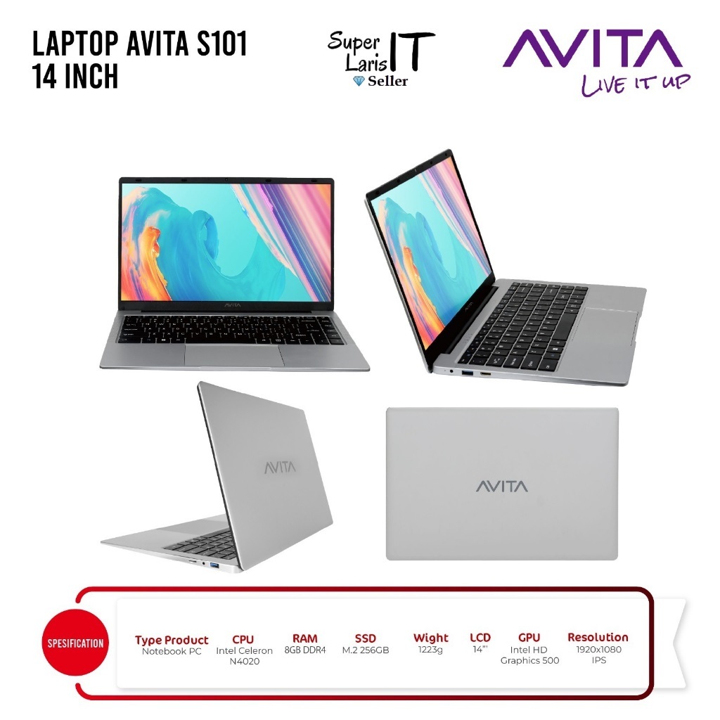 Jual Laptop Avita Satus S101 Intel N4020 8GB 256GB 14" IPS Windows 11 ...