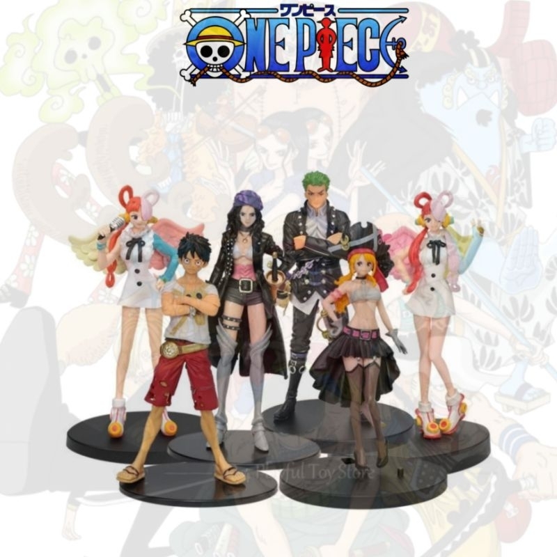 Jual action red film figure uta luffy rico robin nami zoro sanji pose ...