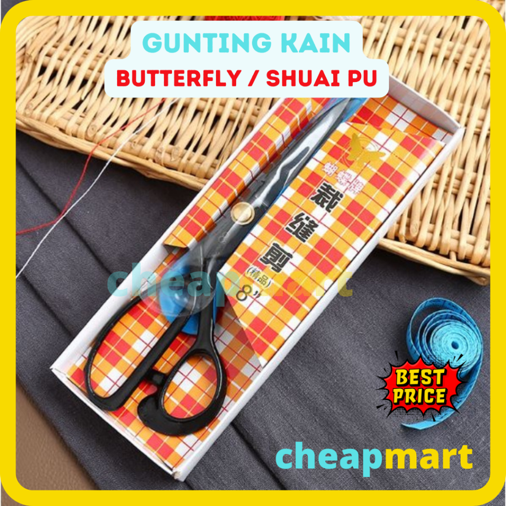 Jual Gunting kain BUTTERFLY / SHUAI PU 8 / 9 / 10 ASLI TAJAM | Shopee ...