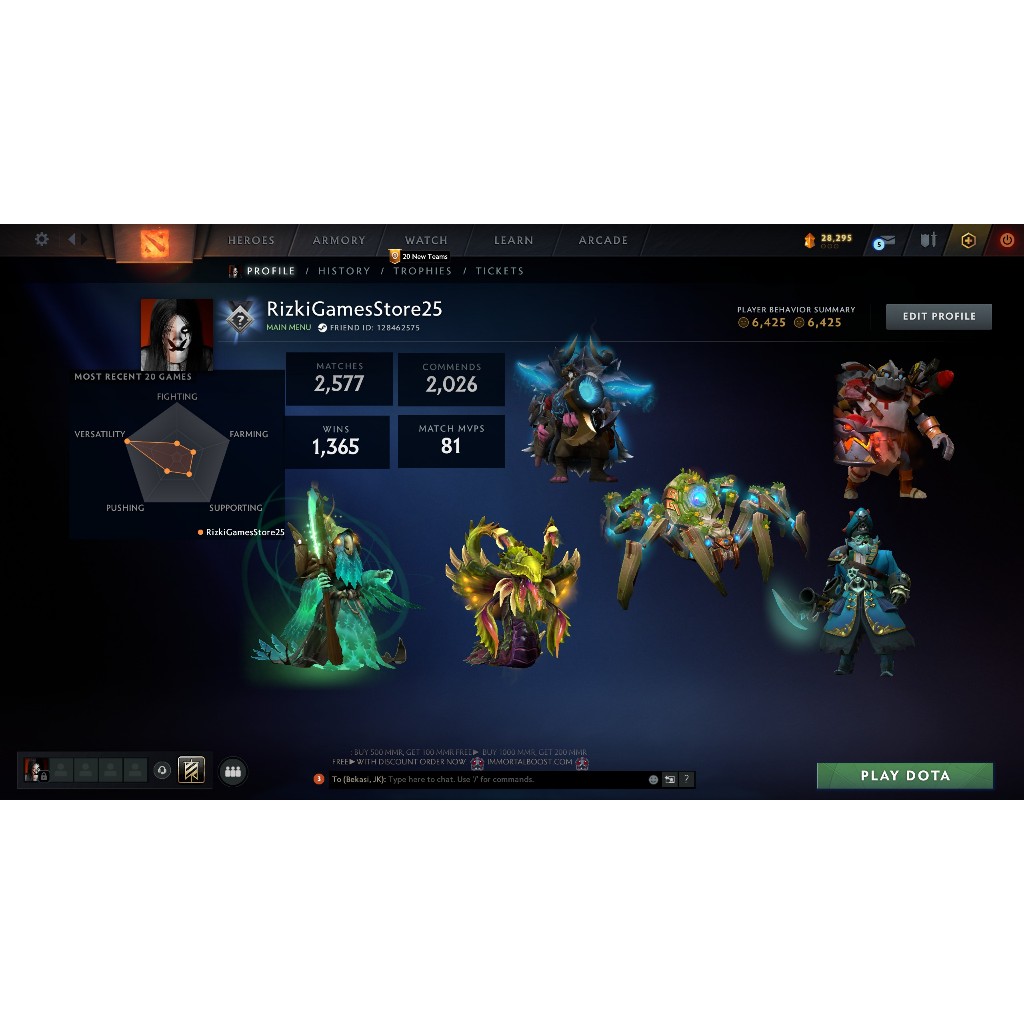 Jual ID DOTA 2 TBD ARCHON LEGEND ALL ON ITEM LUMAYAN | Shopee Indonesia