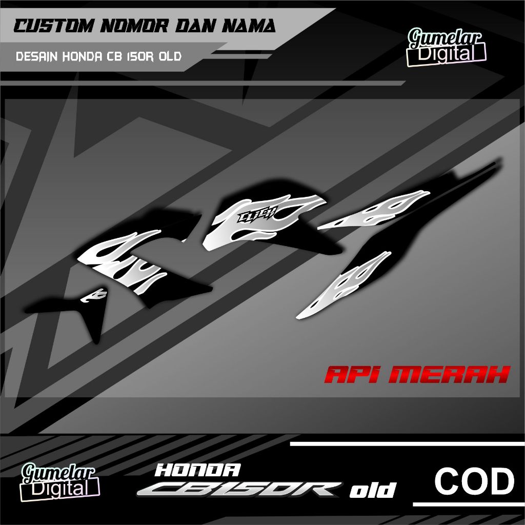 Jual STRIPPING SIMPEL HONDA CB 150R OLD API HOT WHEELS CUSTOM NAMA ...