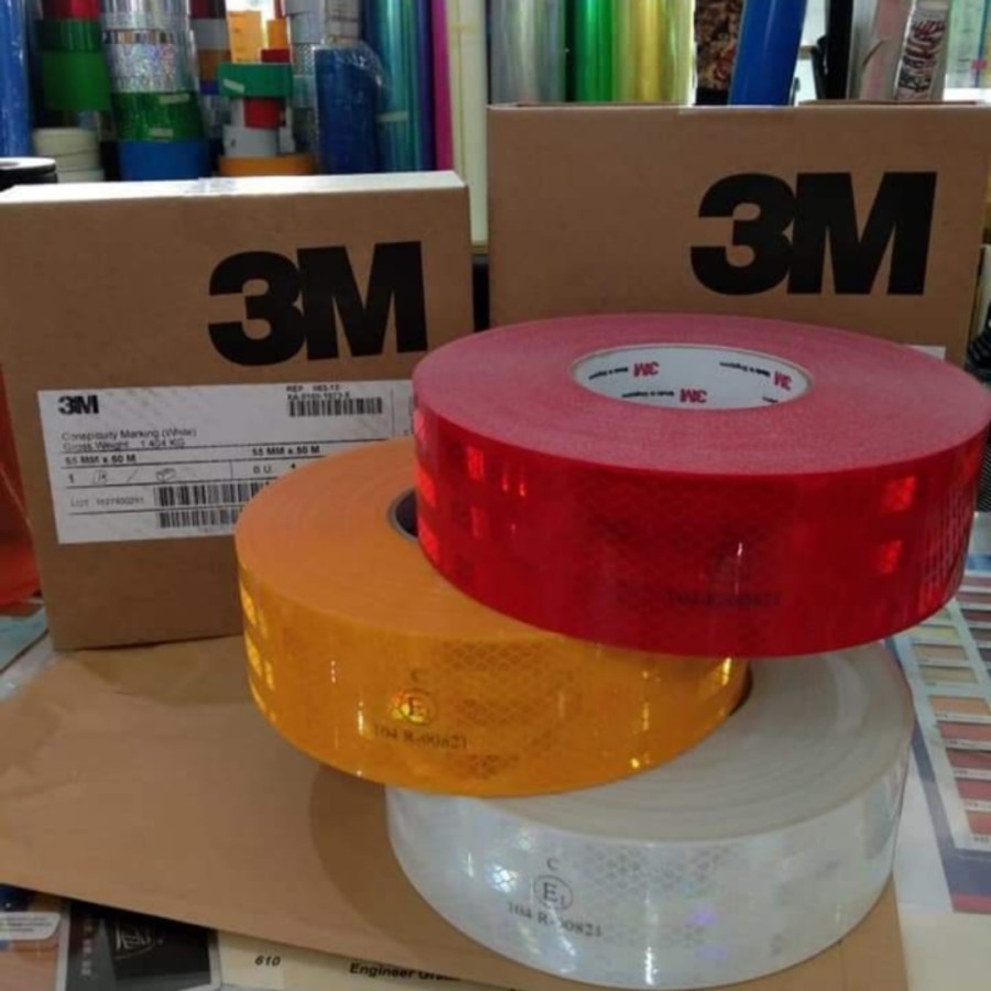 Jual Stiker Reflektor Mobil 3M Skotlet Original Tape Merah Putih Kuning ...