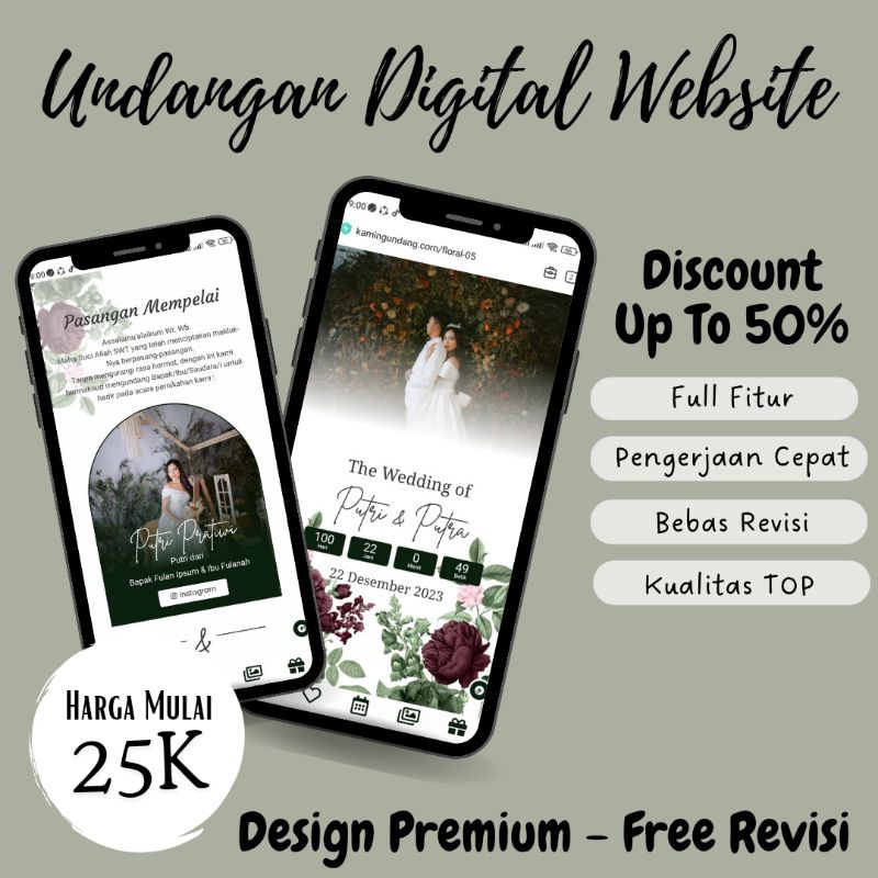 Jual [PROMO!!] Undangan Pernikahan Digital | Undangan Digital Website ...