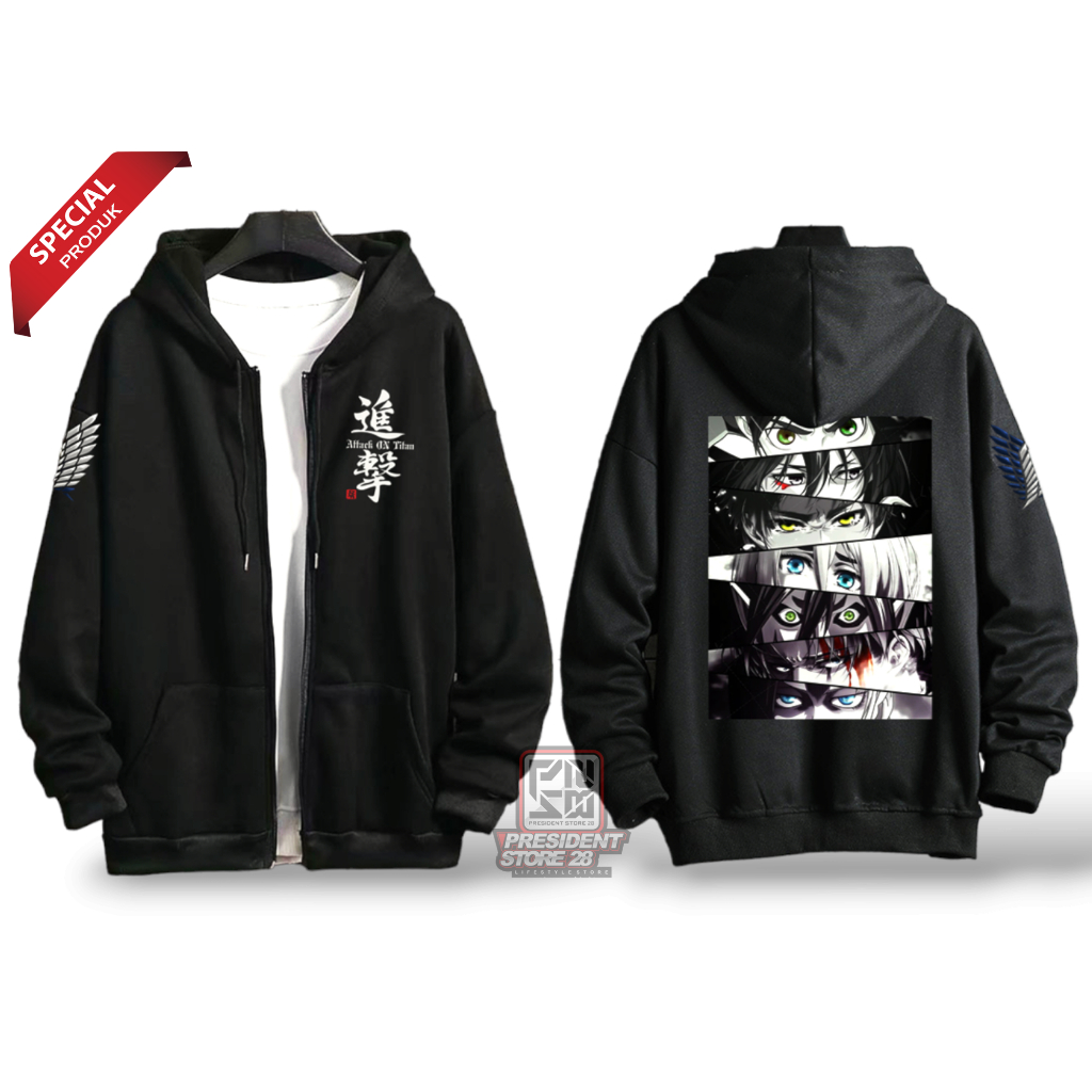 Jual HOODIE ANIME - ZIPPER ATTACK ON TITAN SHINGEKI NO KYOJIN AOT SNK ...