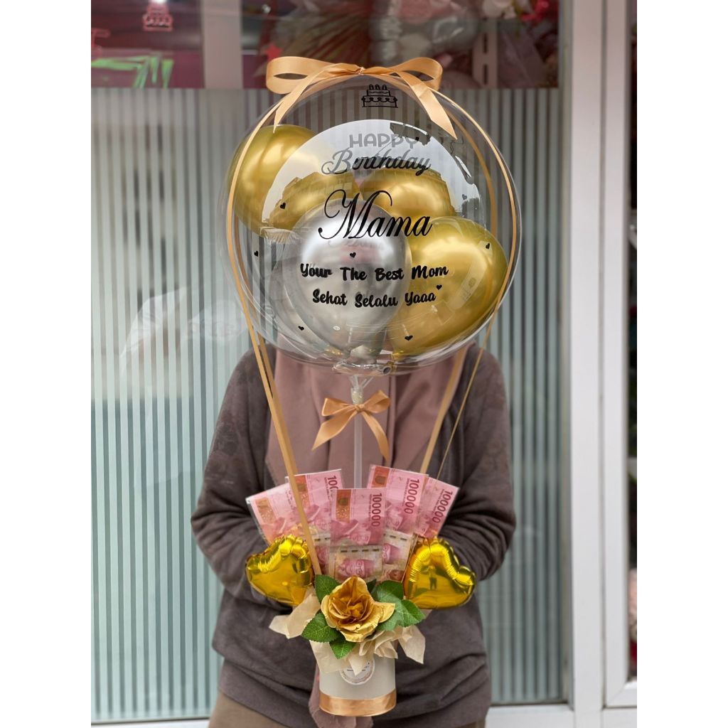Jual [READY 1HARI JADI] Mix Warna Buket Balon Bucket Balloon Uang dan ...