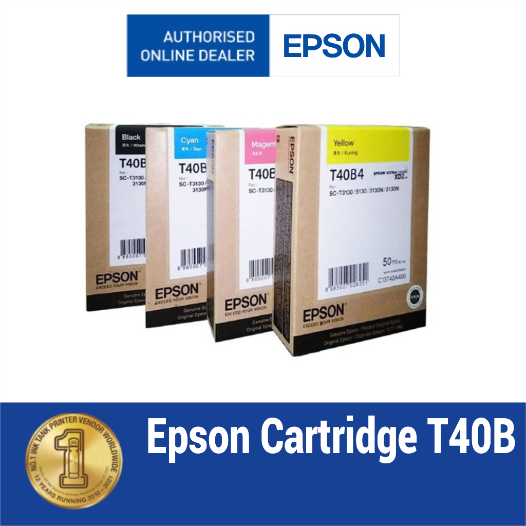 Jual Cartridge EPSON T40B1,T40B2,T40B3,T40B4 For SC-T5130/T3130/T3130N ...