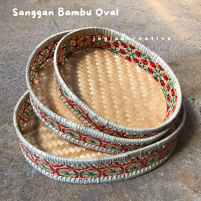 Jual Sanggan Oval S 27 cm x 22 cm/hampers truntum oval/ hantaran nikah ...