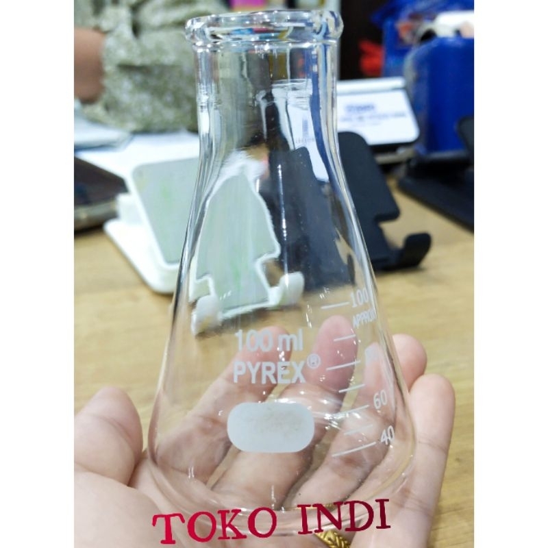 Jual Erlenmeyer 100 ml Pyrex / ERLENMEYER 100 ML | Shopee Indonesia