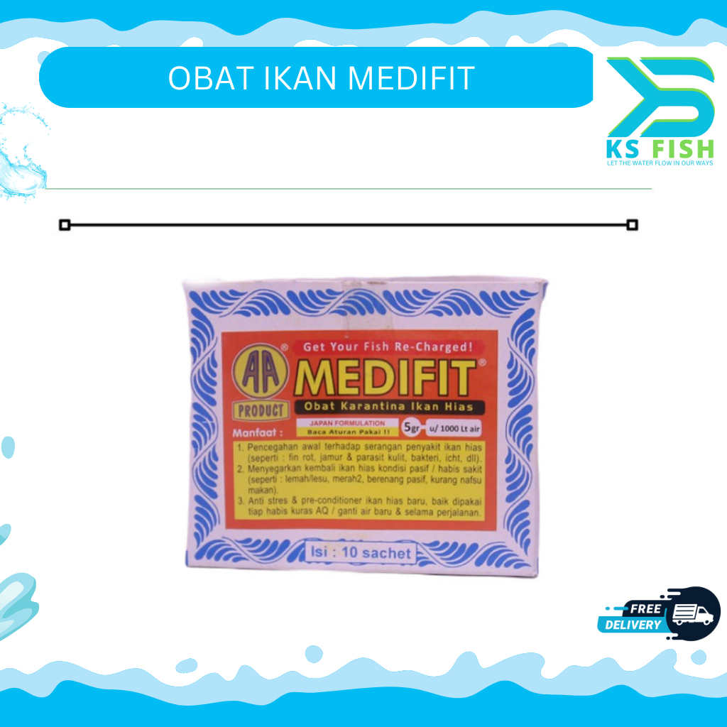 Jual Medifit obat karantina ikan fin rot jamur parasit stress koi koki ...