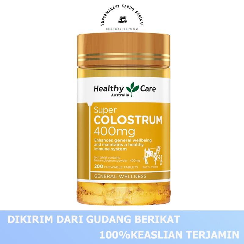 Jual Healthy Care Super Colostrum 400mg 200 Chewable Tablets Original ...