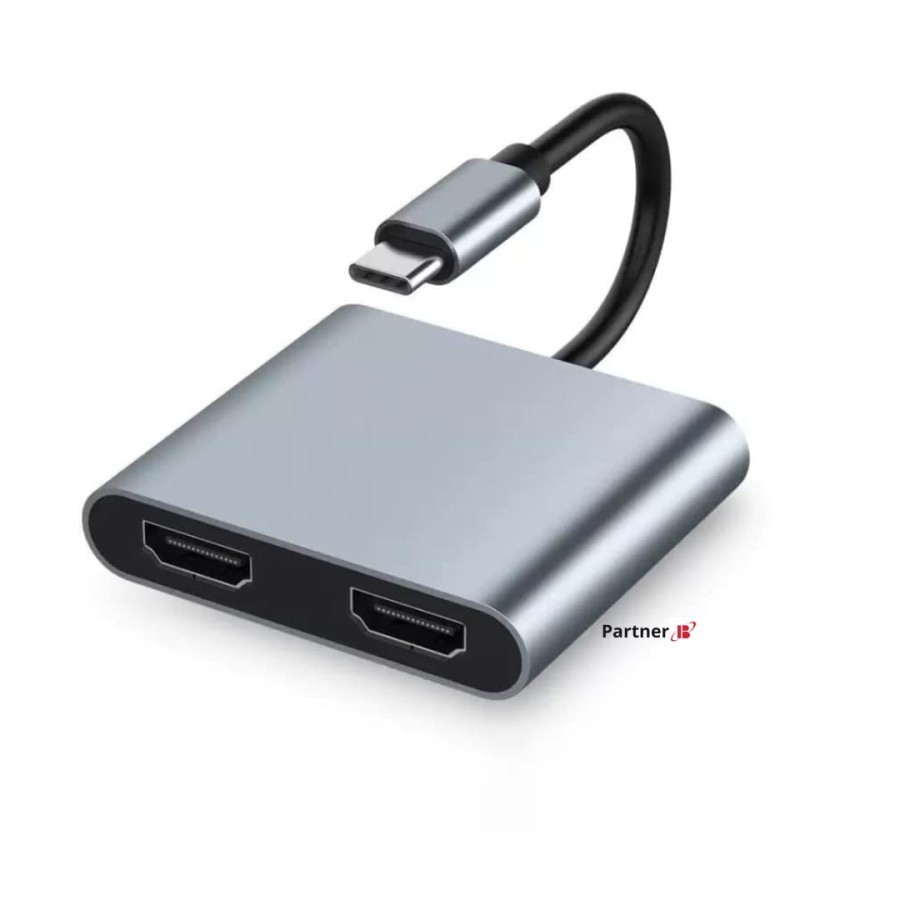 Jual Adapter Converter Type C to Dual HDMI / Converter Type C to HDMI 2in1 | Shopee Indonesia