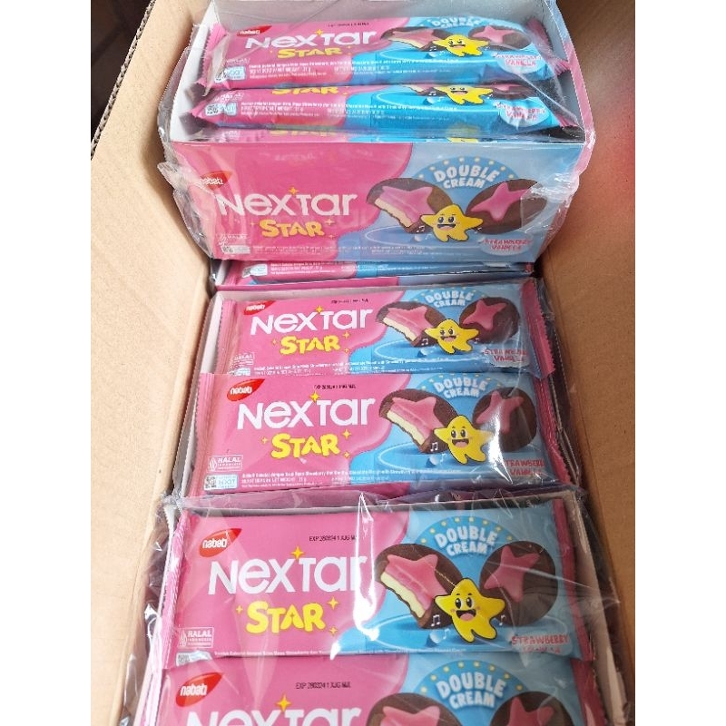 Jual New Nextar Star Double Cream Rasa Strawberry Vanilla ( 1box isi ...