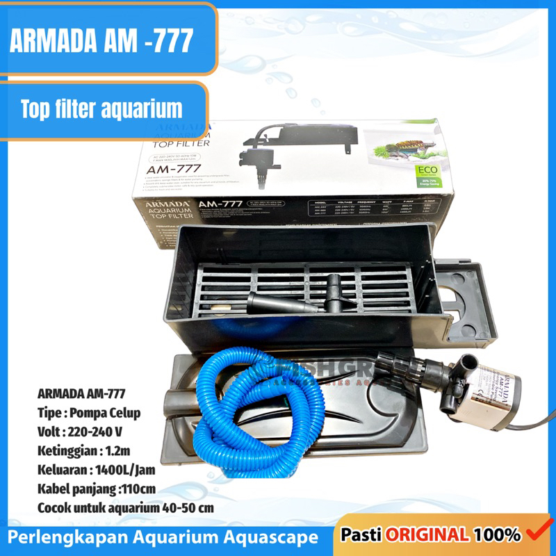 Jual TOP FILTER BOX ATAS AQUARIUM AQUASCAPE ARMADA AM 777 FULL SET ...
