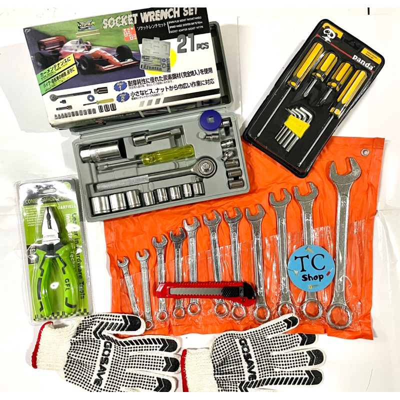 Jual Paket Kunci Tool Set : Kunci Sok 21 pcs +Kunci Ring Pas+Obeng Set ...