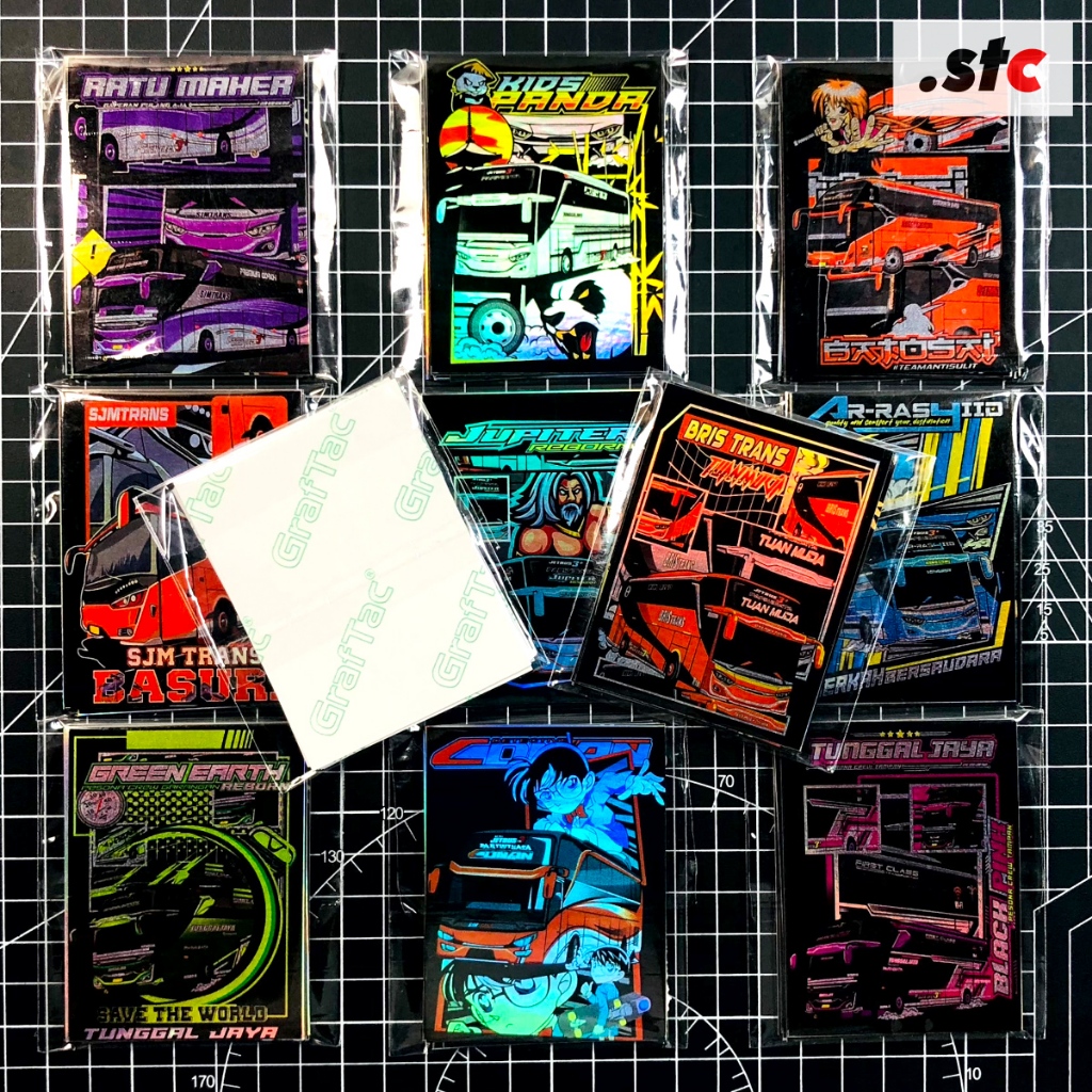 Jual (Dapat 10 lmbr) Stiker bus Hologram 1 set Basuri Kids Panda Ratu ...