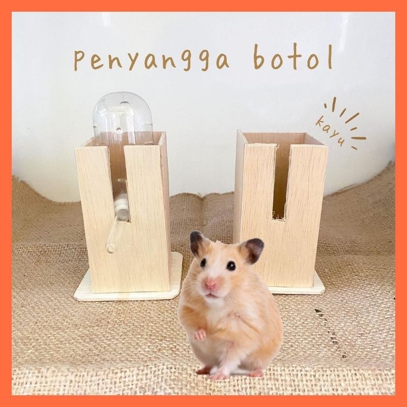 Jual STAND BOTOL MINUM HAMSTER RUSTIC WOOD || TATAKAN BOTOL MINUM ...