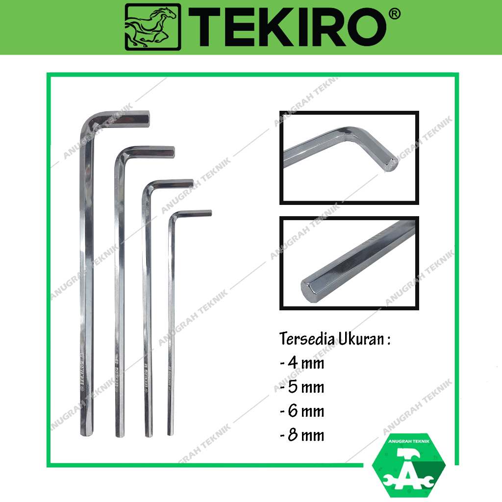 Jual TEKIRO Hex Key Long Metric Type / Kunci L Panjang 4mm 5mm 6mm 8mm ...