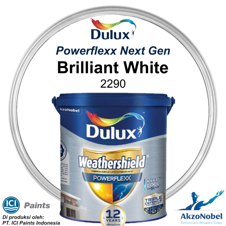 Jual CAT DULUX WEATHERSHIELD POWERFLEXX 20 LT - BRILLIANT WHITE 2290 ...